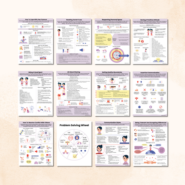 Social Skills Handouts Bundle (25 Pages) – Mental Health Center Kids