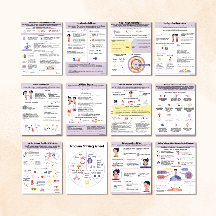 Social Skills Handouts Bundle (25 Pages) – Mental Health Center Kids