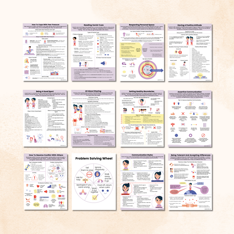 Social Skills Handouts Bundle (25 Pages) – Mental Health Center Kids