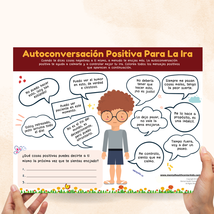 Positive Self-Talk For Anger Worksheet (Spanish Version) – Mental ...