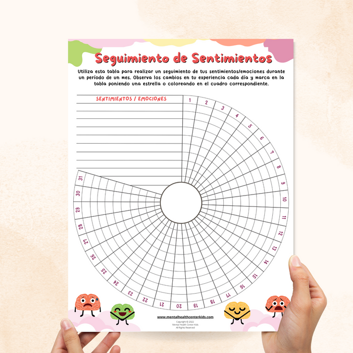 Monthly Feelings Tracker Worksheet (Spanish Version) – Mental Health ...
