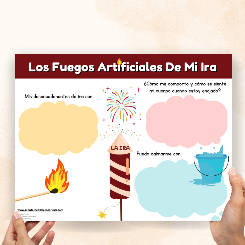 My Anger Firework Worksheet (Spanish Version) – Mental Health Center Kids