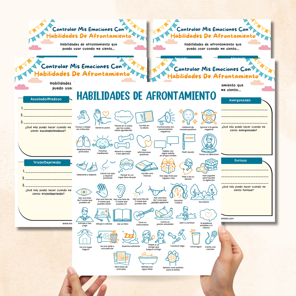 Managing My Emotions With Coping Skills Worksheets (Spanish Version ...