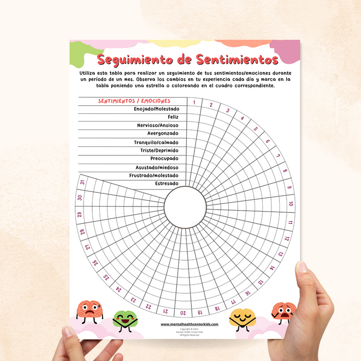 Monthly Feelings Tracker Worksheet (Spanish Version) – Mental Health ...
