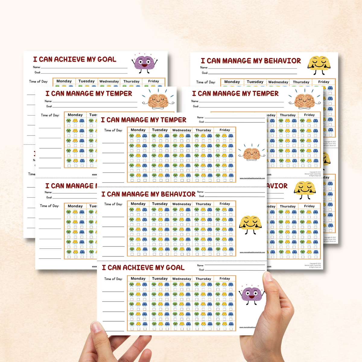 Weekly Anger, Behavior, and Goals Tracker – Mental Health Center Kids