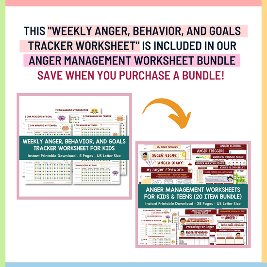 Weekly Anger, Behavior, and Goals Tracker – Mental Health Center Kids