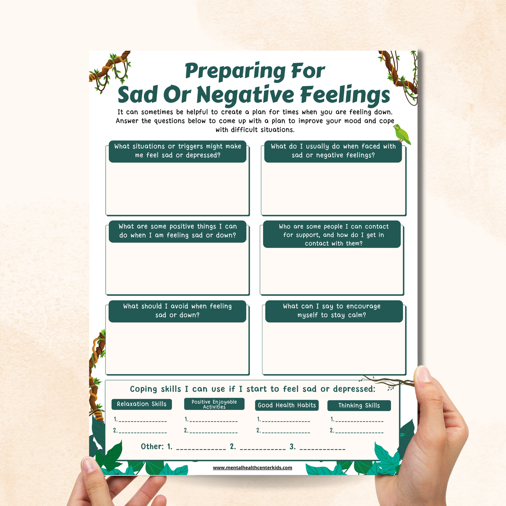 Preparing for Sad or Negative Feelings – Mental Health Center Kids