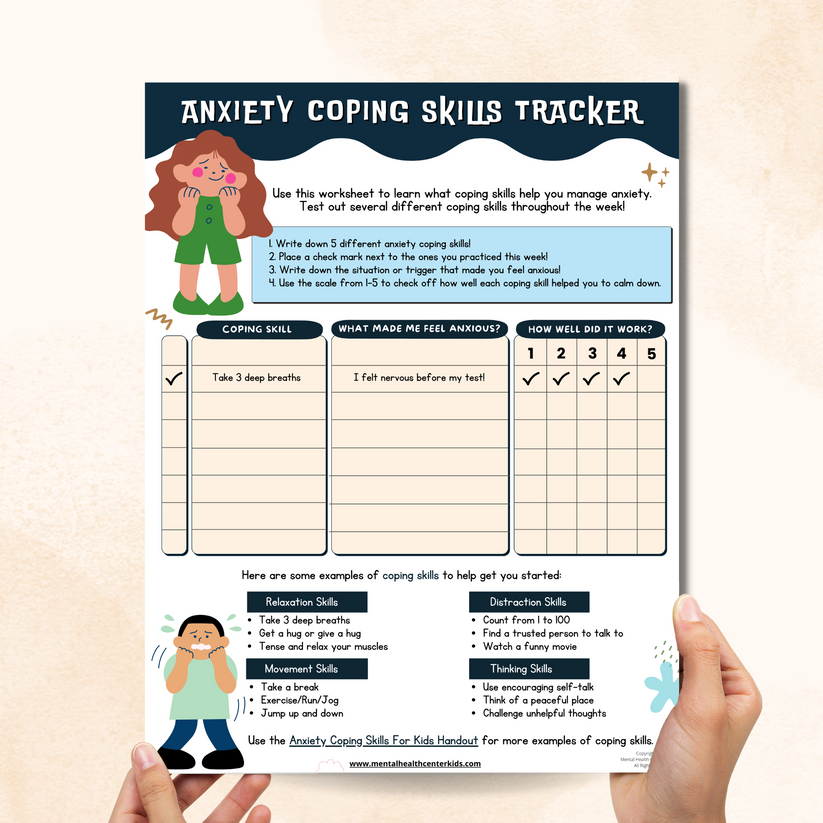 Anxiety Coping Skills Tracker – Mental Health Center Kids