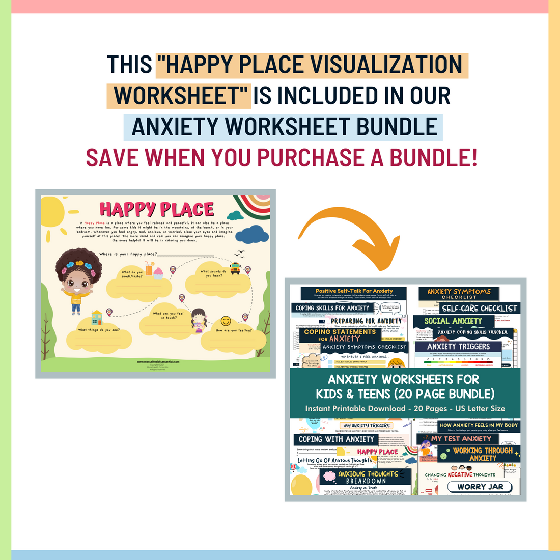 Happy Place Worksheet – Mental Health Center Kids