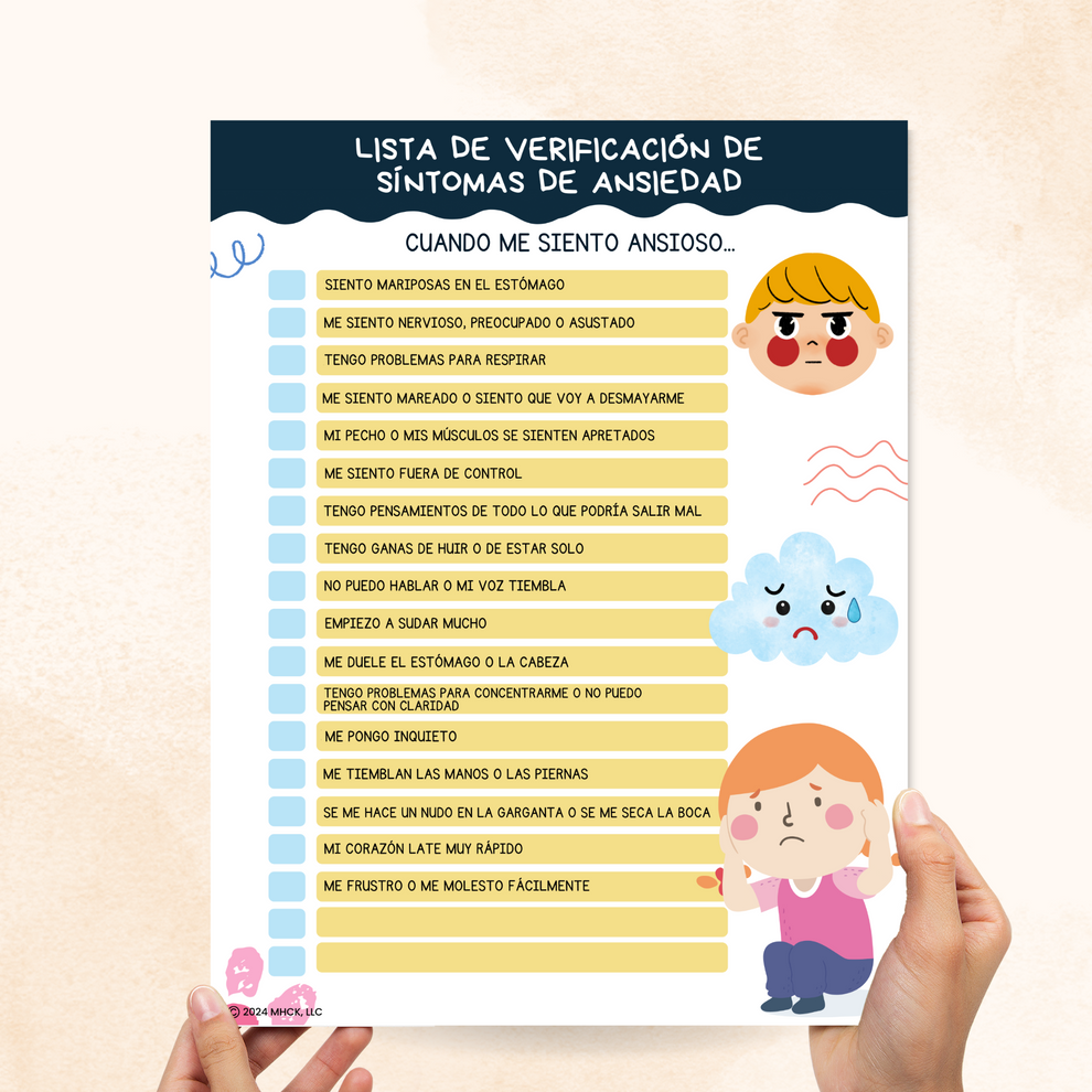 Anxiety Symptoms Checklist Worksheet (Spanish Version) – Mental Health ...