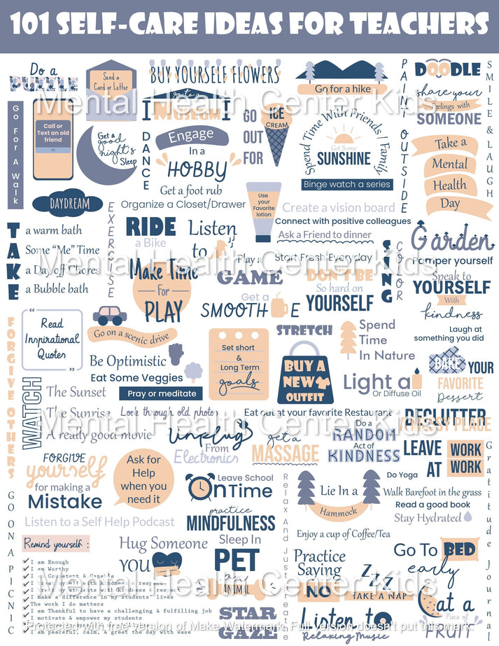 Self-Care Ideas for Teachers – Mental Health Center Kids