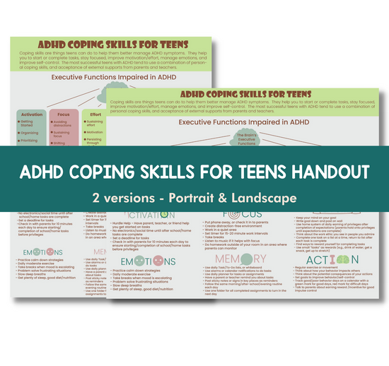 ADHD Infographic Handouts Mini-Bundle (5 Pages) – Mental Health Center Kids