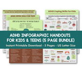 ADHD Infographic Handouts Mini-Bundle (5 Pages) – Mental Health Center Kids