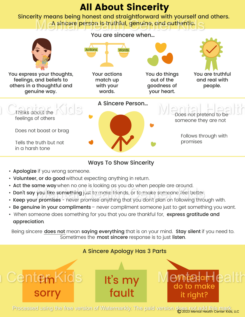 All About Sincerity – Mental Health Center Kids