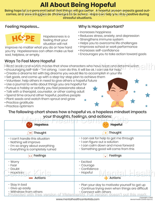 All About Being Hopeful – Mental Health Center Kids