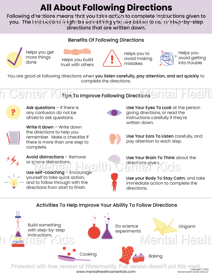 All About Following Directions – Mental Health Center Kids