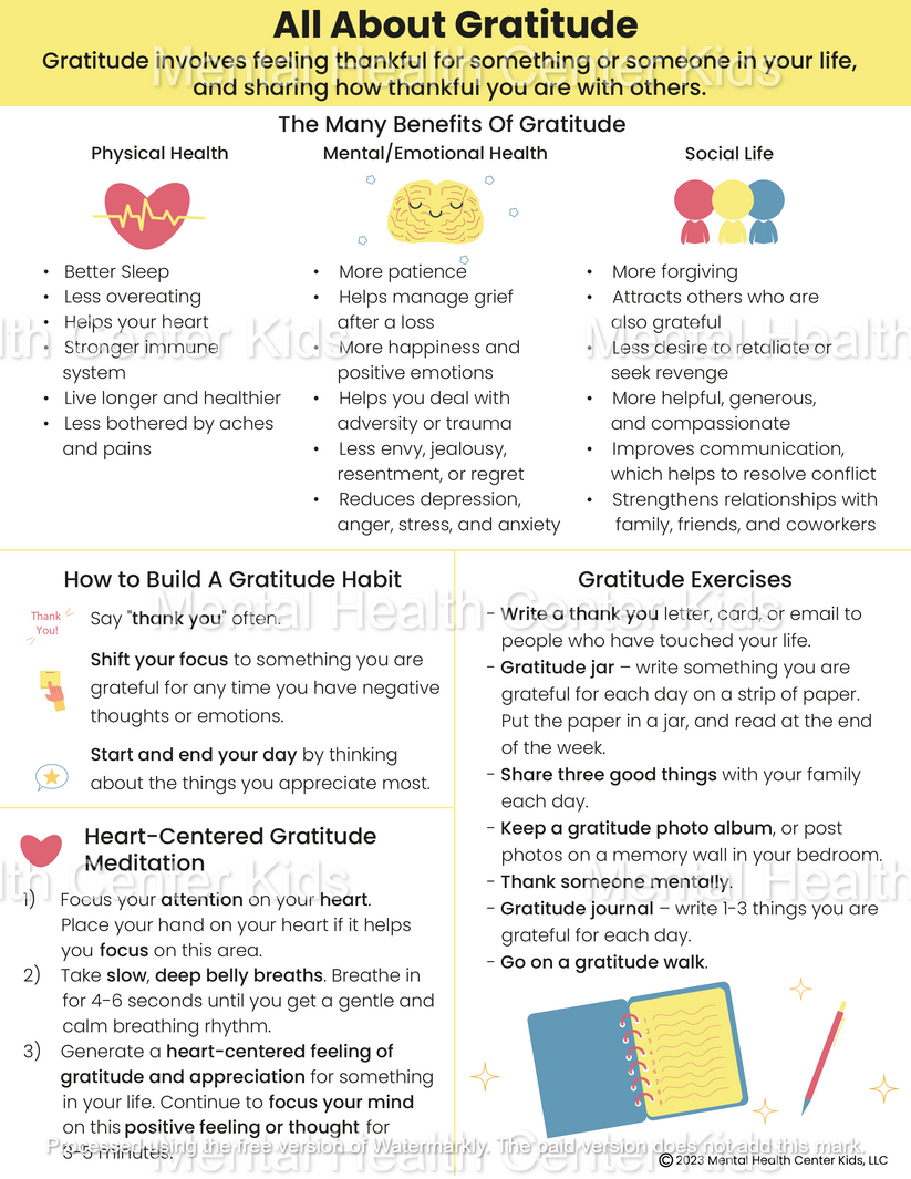 All About Gratitude – Mental Health Center Kids