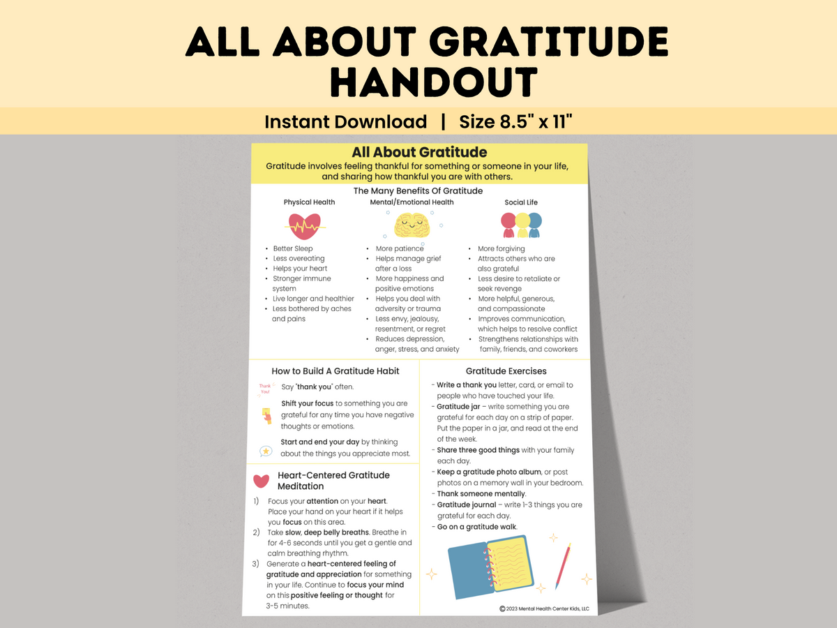 All About Gratitude – Mental Health Center Kids