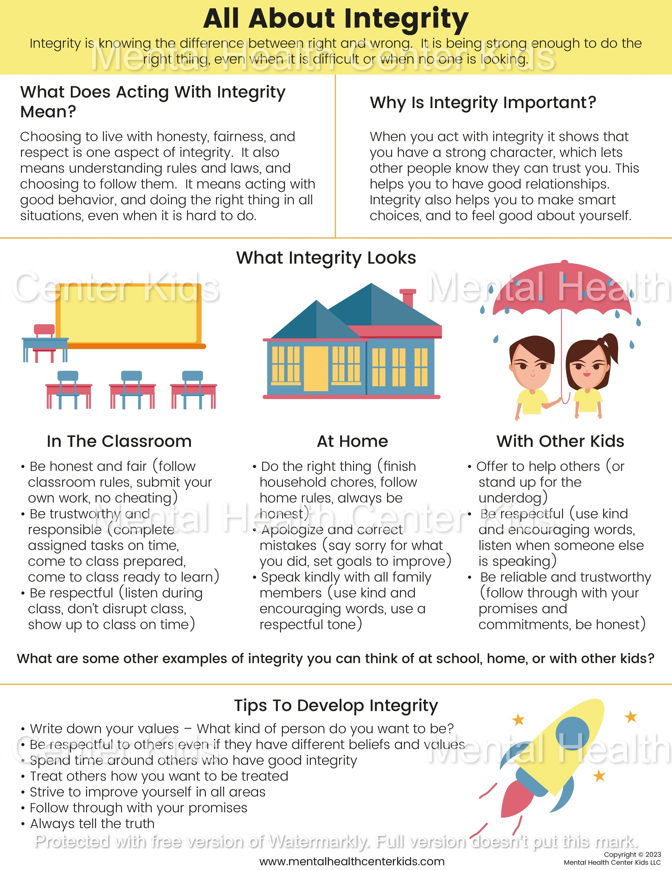 All About Integrity – Mental Health Center Kids