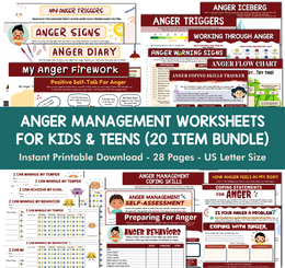 Anger Worksheets for Kids – Mental Health Center Kids