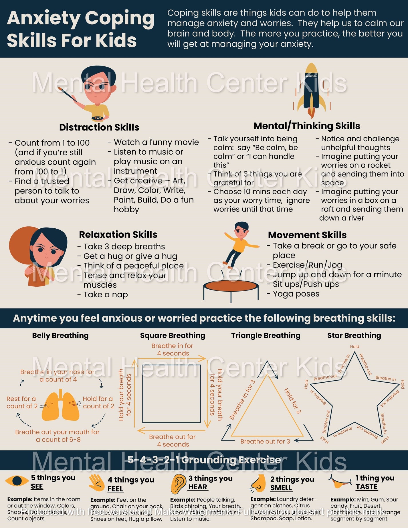 Coping Skills for Anxiety (PDF) – Mental Health Center Kids