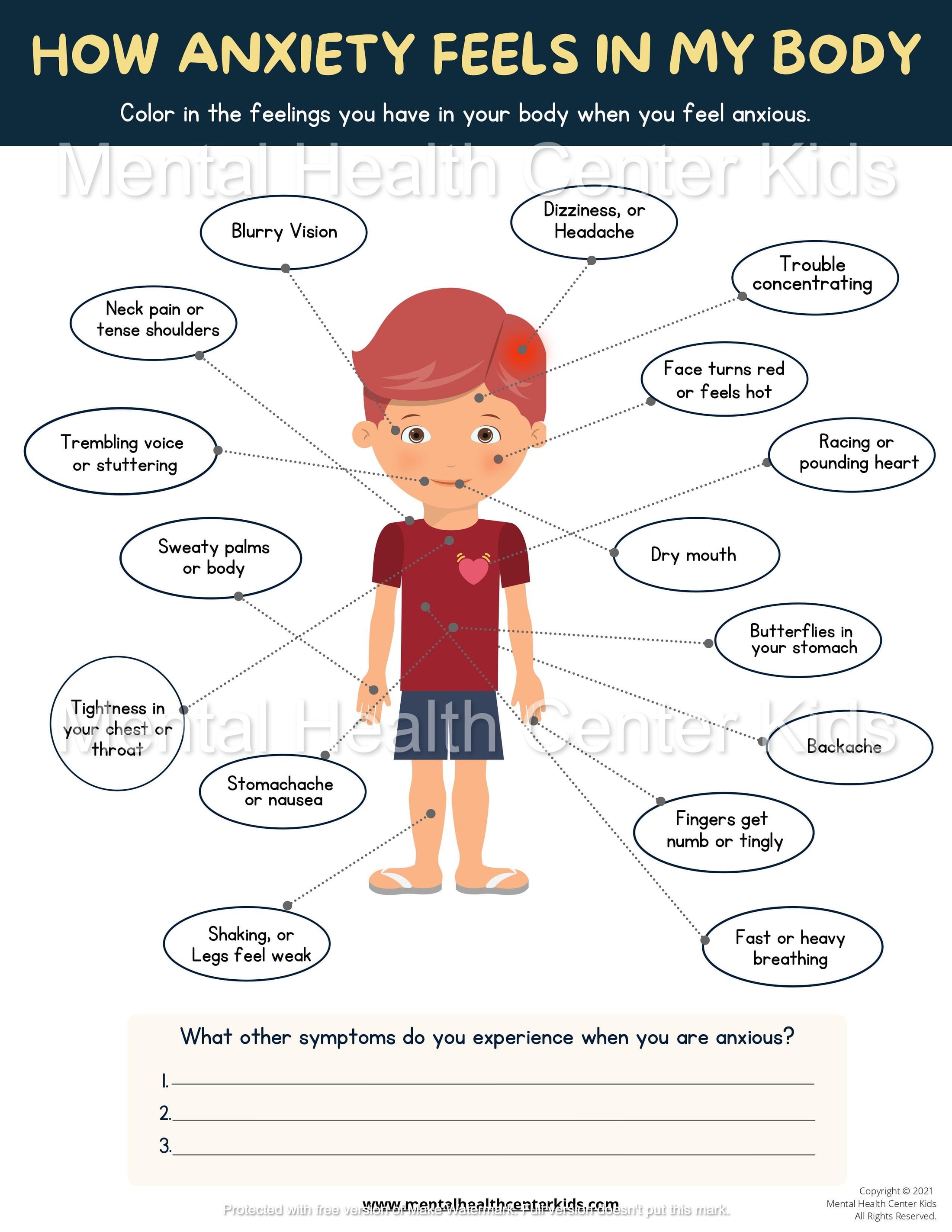 Physical Symptoms of Anxiety – Mental Health Center Kids