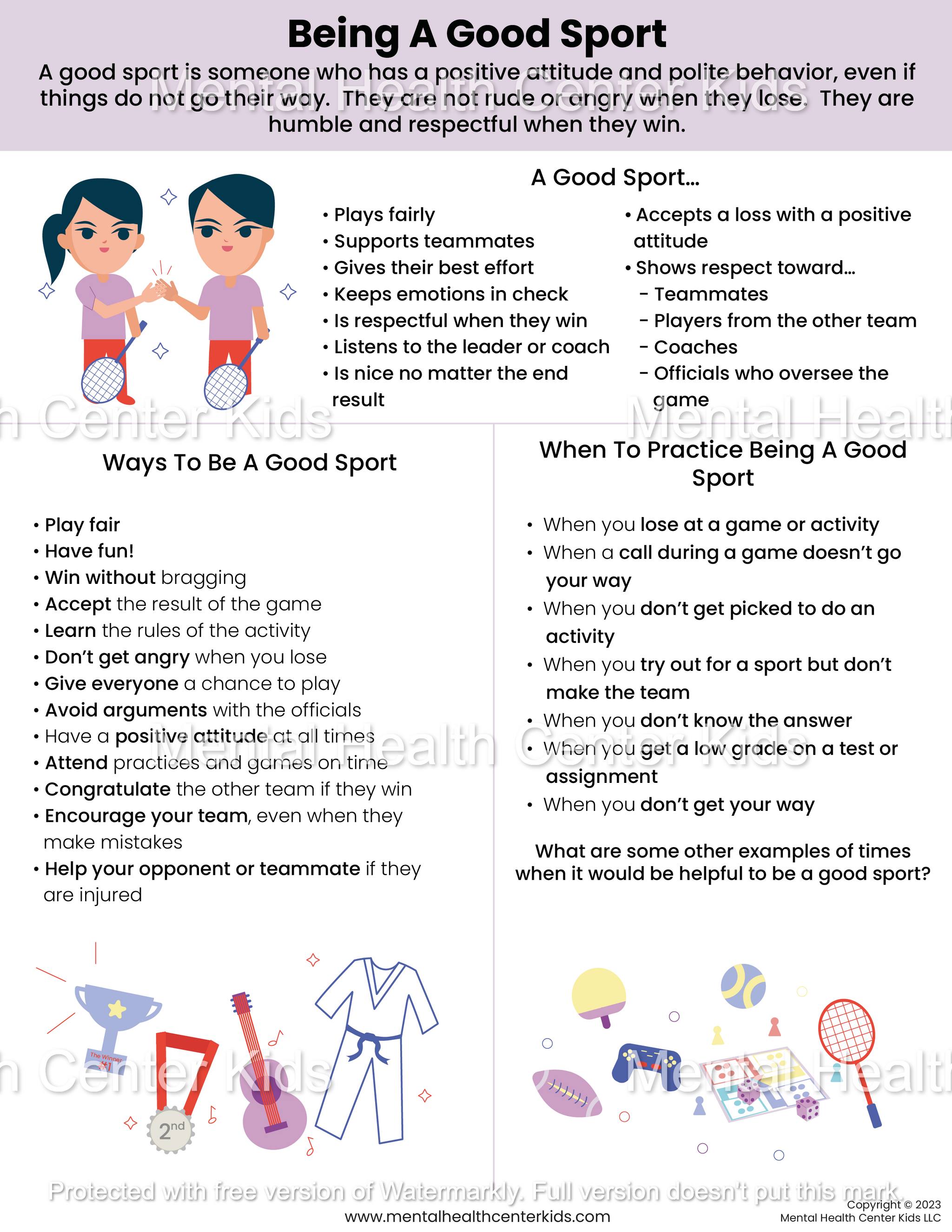 Being a Good Sport – Mental Health Center Kids
