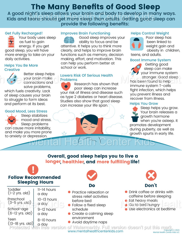 Benefits of Good Sleep – Mental Health Center Kids