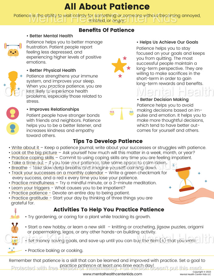 All About Patience – Mental Health Center Kids