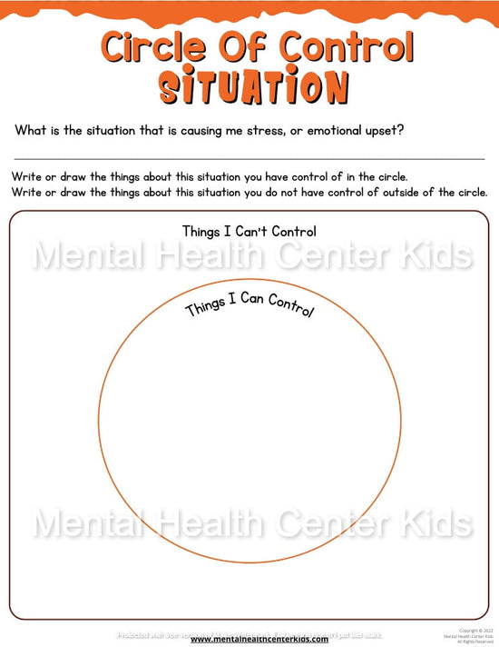 Circle of Control Worksheet – Mental Health Center Kids