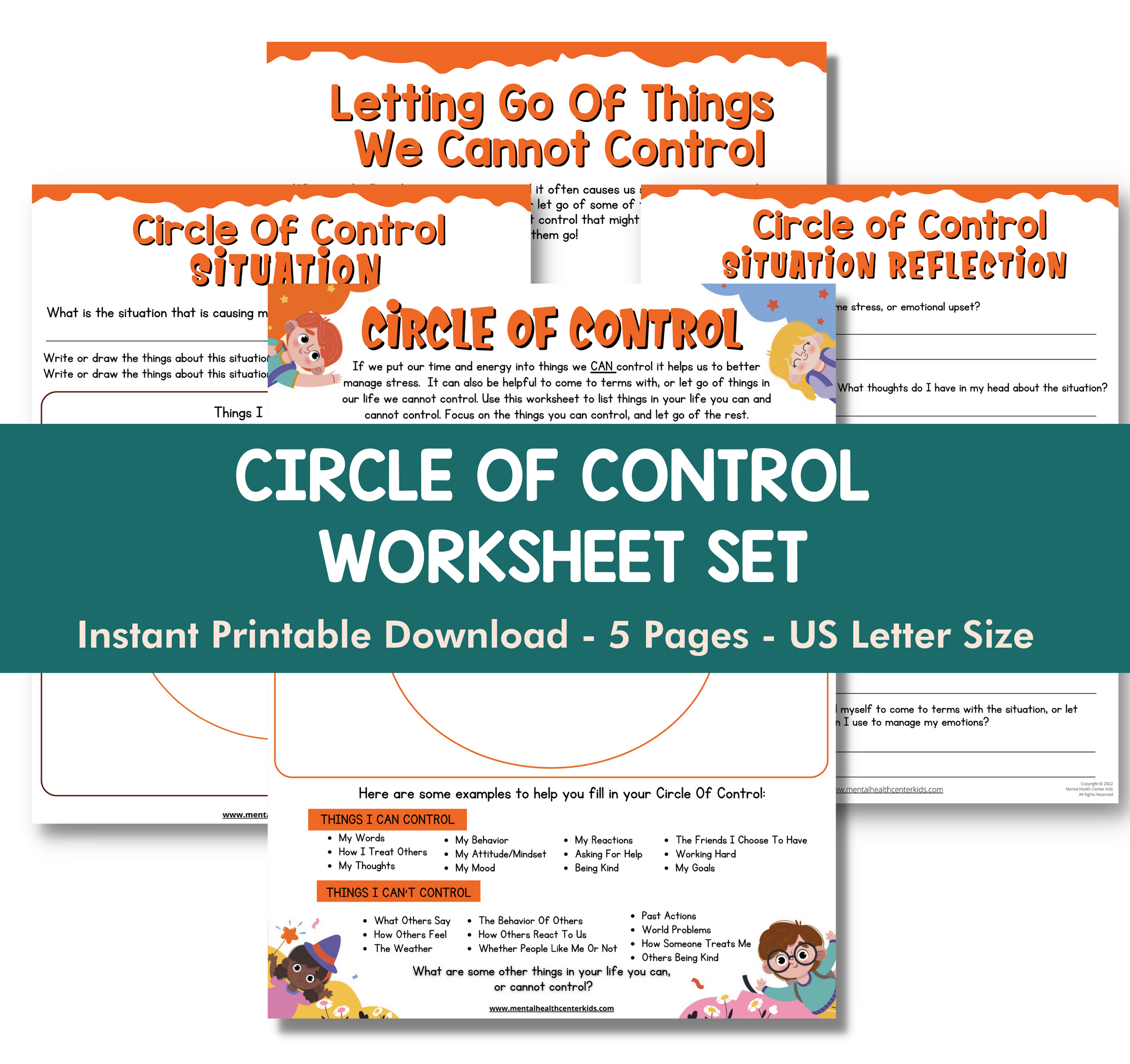 Circle of Control Worksheet – Mental Health Center Kids