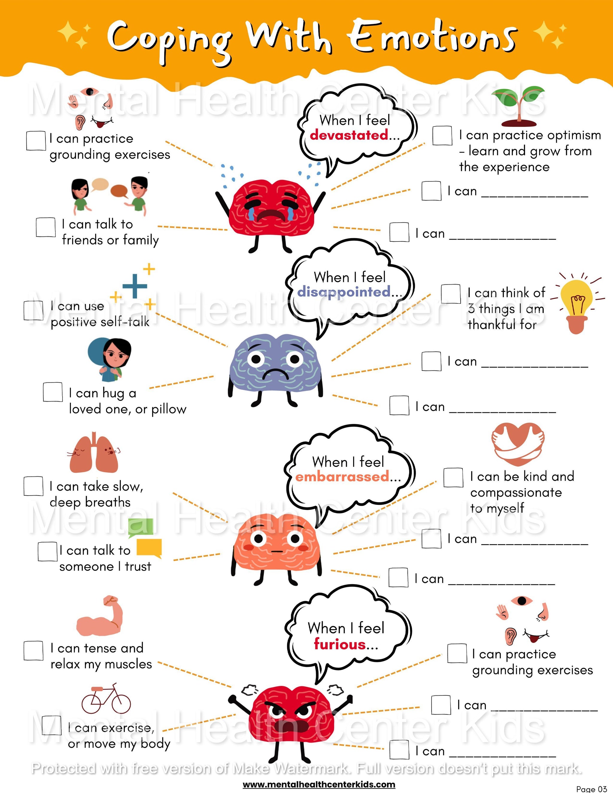 Emoji Worksheets – Mental Health Center Kids