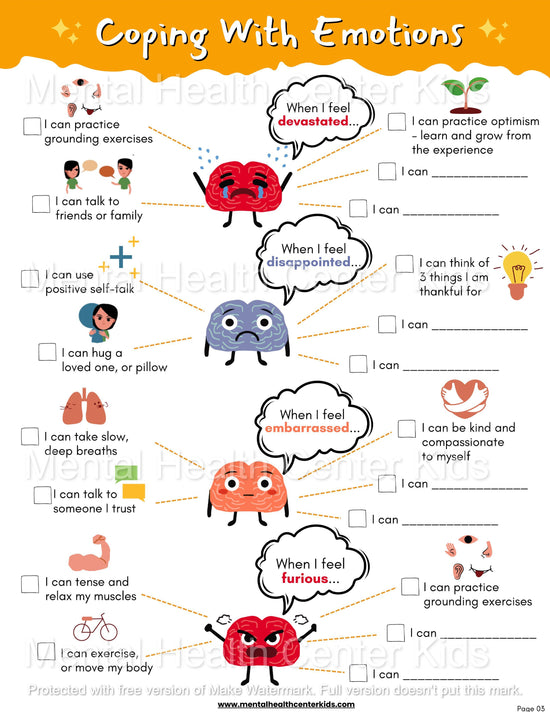 Emoji Worksheets – Mental Health Center Kids