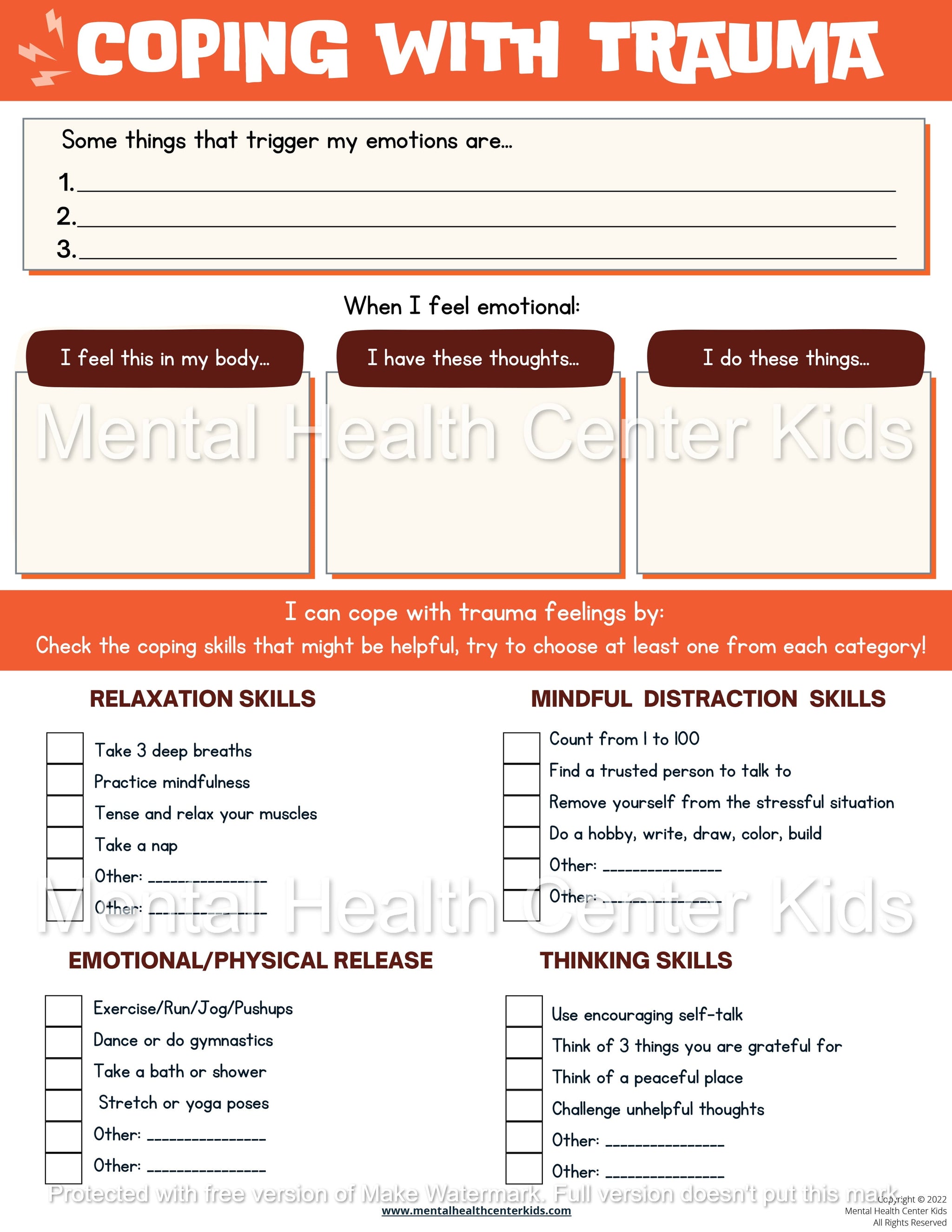 Coping With Trauma – Mental Health Center Kids
