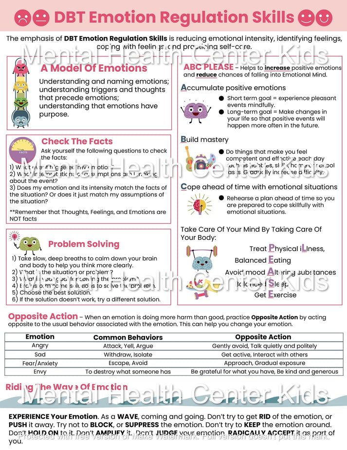 DBT Emotion Regulation Skills (PDF)#N# – Mental Health Center Kids