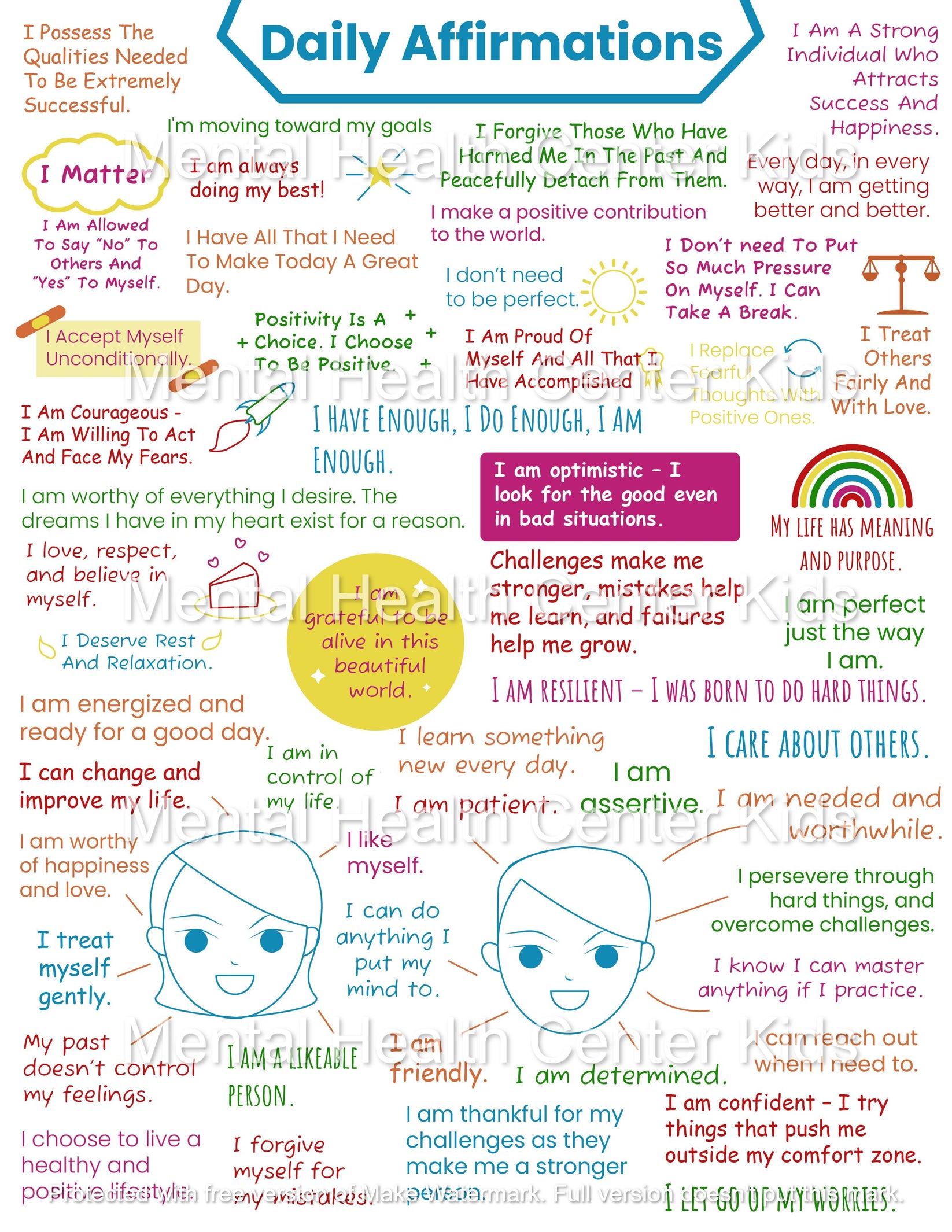 Daily Affirmations (PDF) – Mental Health Center Kids
