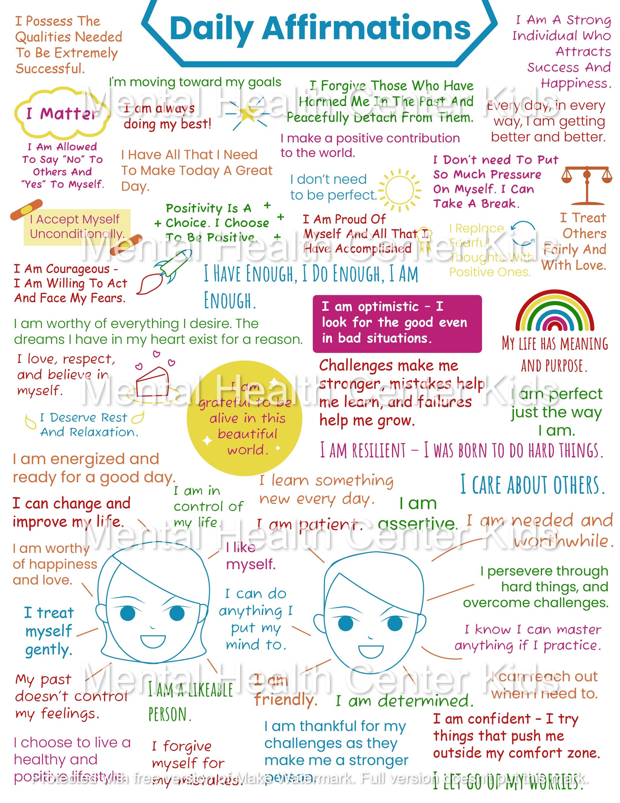 Daily Affirmations (PDF)#N# – Mental Health Center Kids