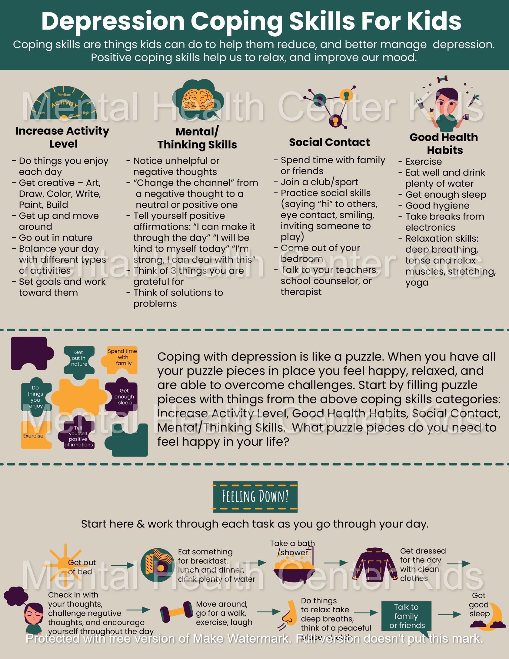 Depression Coping Skills (PDF) – Mental Health Center Kids