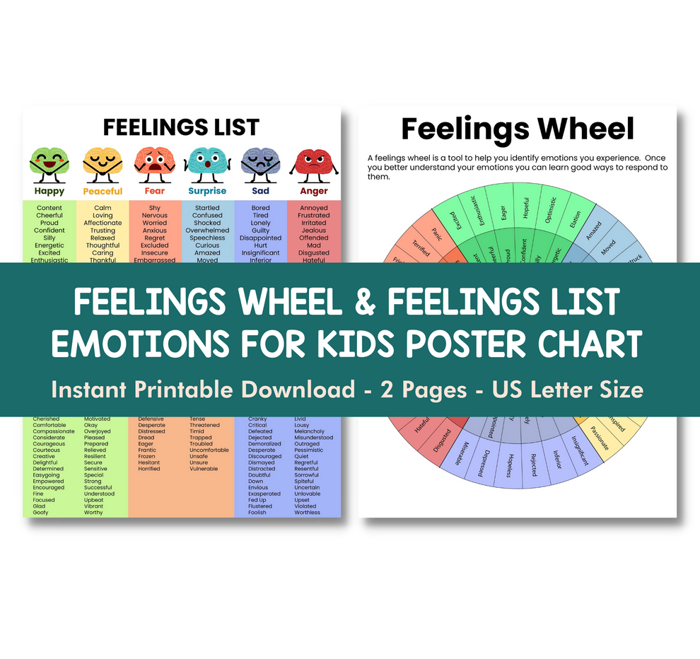 Feelings List & Wheel Bundle – Mental Health Center Kids