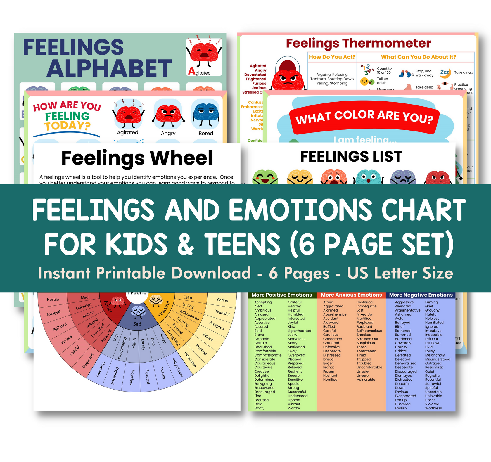 Feelings and Emotions Charts for Kids – Mental Health Center Kids