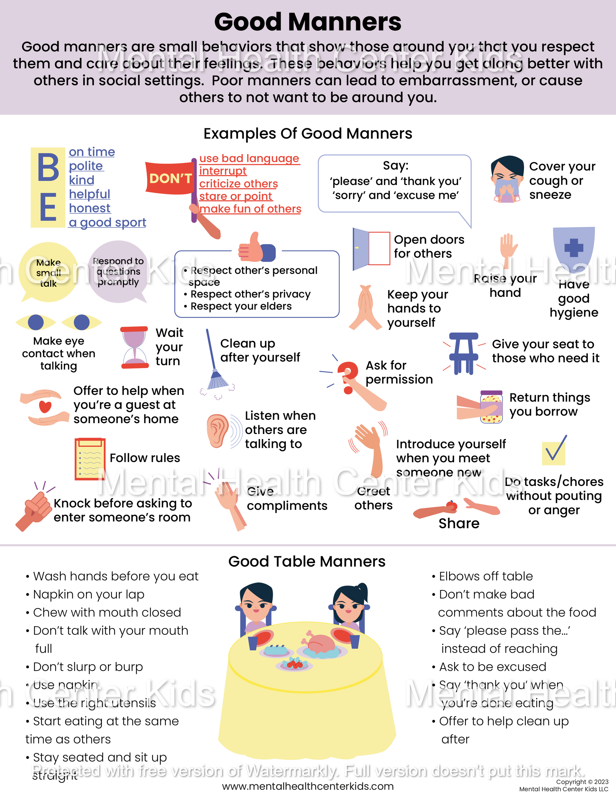 All About Good Manners – Mental Health Center Kids