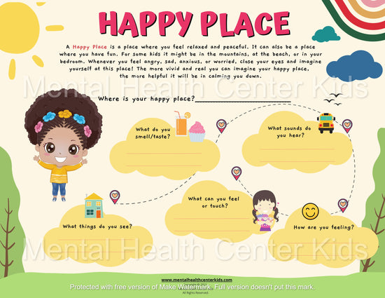 Happy Place Worksheet – Mental Health Center Kids