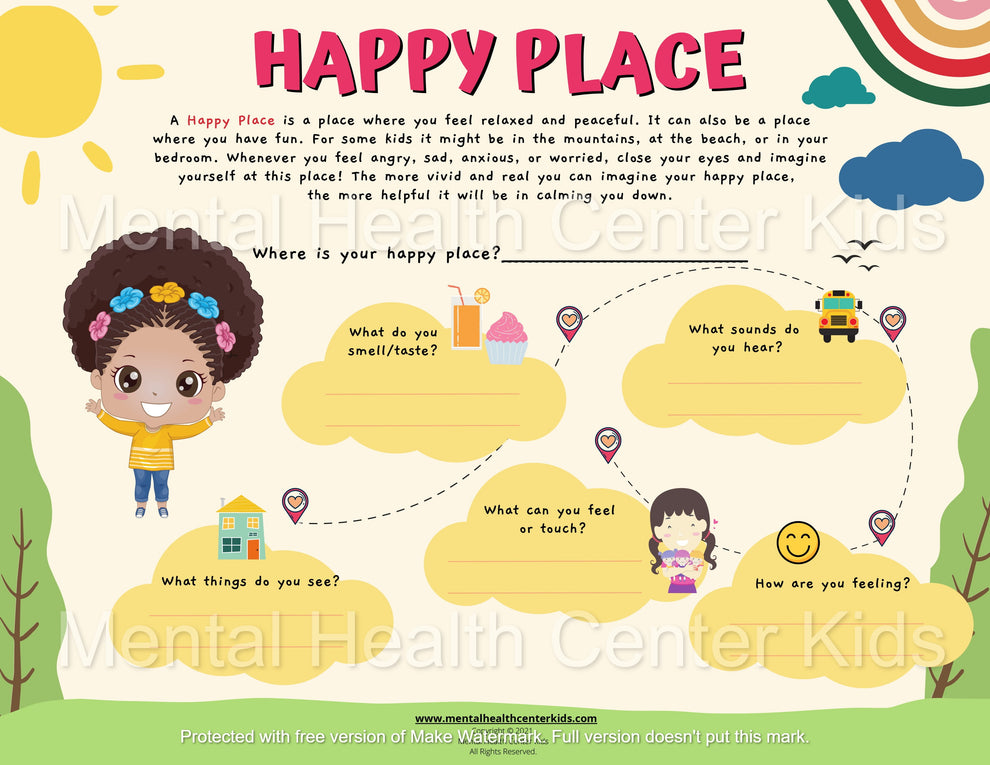 Happy Place Worksheet – Mental Health Center Kids