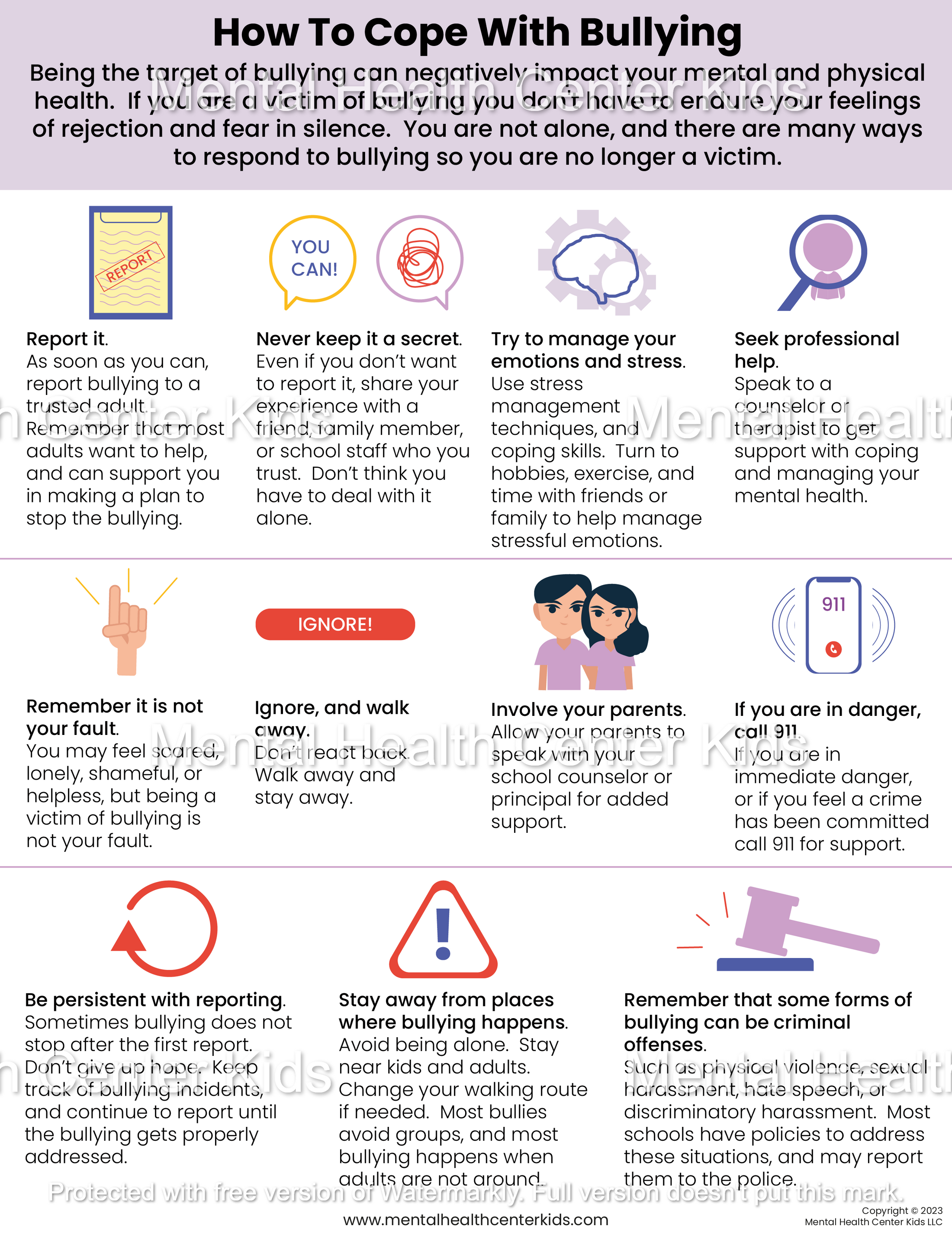 How to Cope with Bullying – Mental Health Center Kids