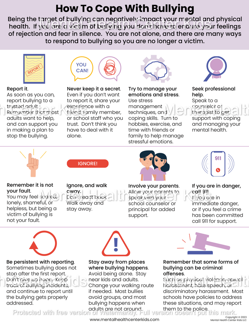 How to Cope with Bullying – Mental Health Center Kids
