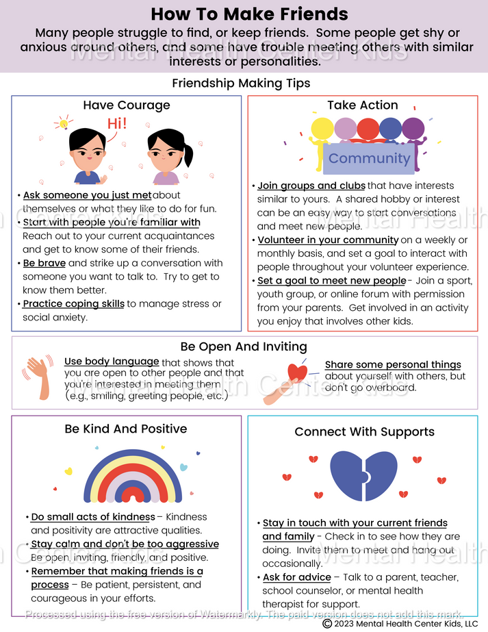 Friendship Making Skills – Mental Health Center Kids