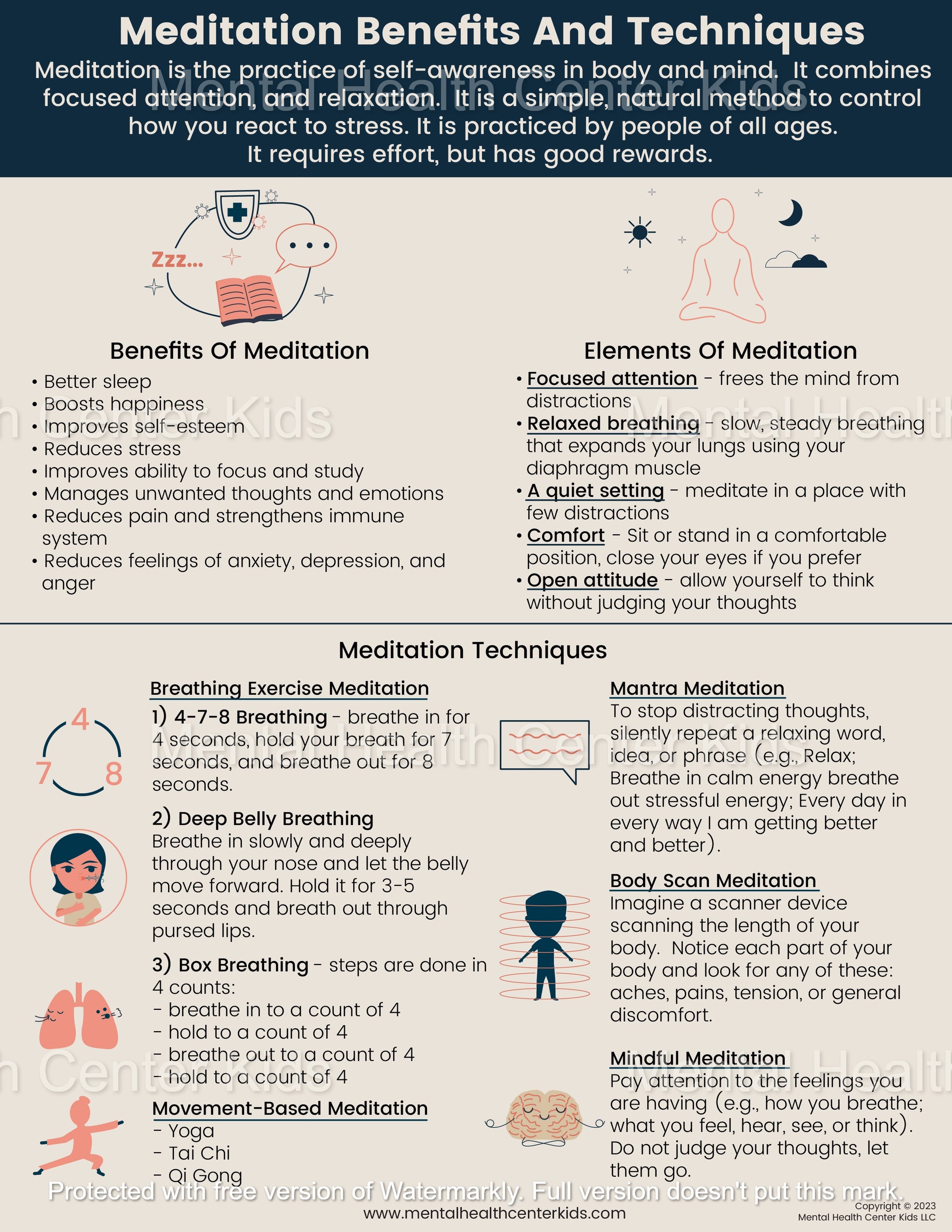 Meditation Benefits (PDF) – Mental Health Center Kids