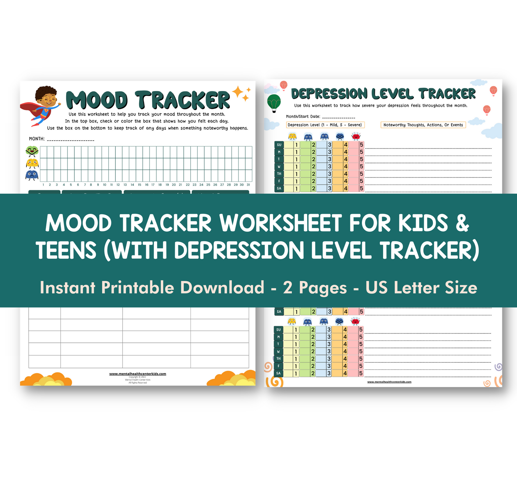 Mood Tracker Worksheet – Mental Health Center Kids