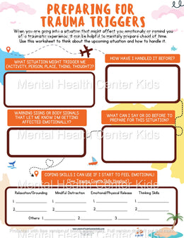 Trauma Worksheets for Kids and Teens – Mental Health Center Kids