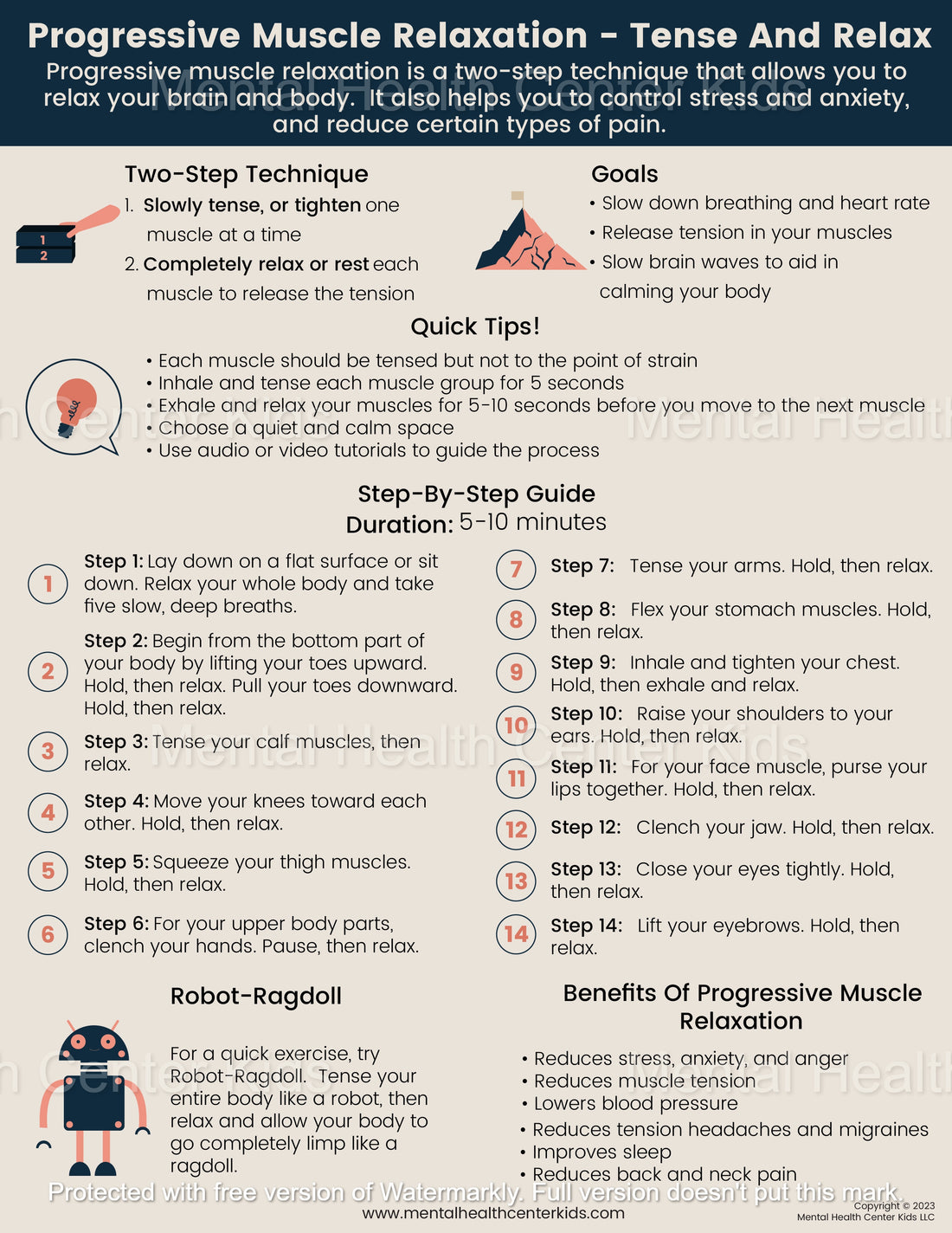 Progressive Muscle Relaxation (PDF) – Mental Health Center Kids